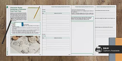 Character Study Analysing A Character From Your Text