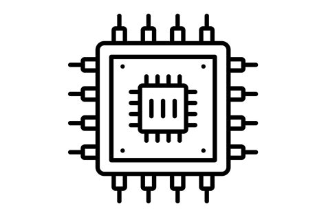 Processor Outline Icon Graphic By Dragon Icons Creative Fabrica