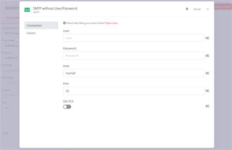 Smtp Unauthenticated Email Without User And Password Questions N8n Community