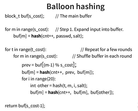Solved Text Please Explain The Balloon Hashing Algorithm In Detail