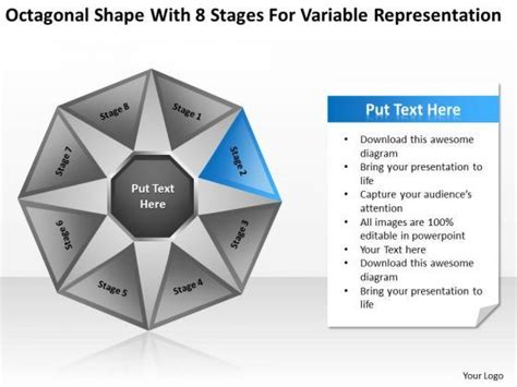 Shape With 8 Stages For Variable Representation Ppt Business Plan How To Powerpoint Slides