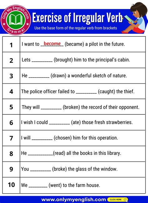 Simple Past Irregular Verbs Exercises Printable Exercise My Xxx Hot Girl