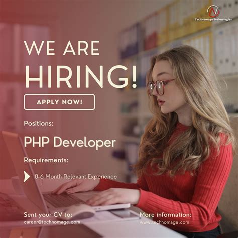 Techhomage Technologies On Linkedin Hiring Intern Phpdeveloper Opportunity Career