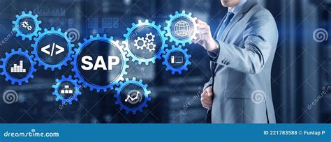 SAP System Software Automation Concept On Virtual Screen Stock Photo Image Of Technology