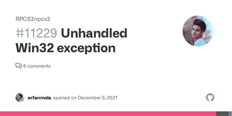 Unhandled Win32 Exception · Issue 11229 · Rpcs3rpcs3 · Github
