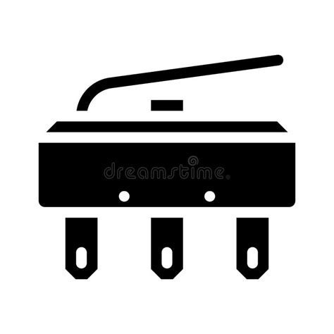 Push Button Switch Glyph Icon Vector Illustration Stock Vector Illustration Of Monochrome