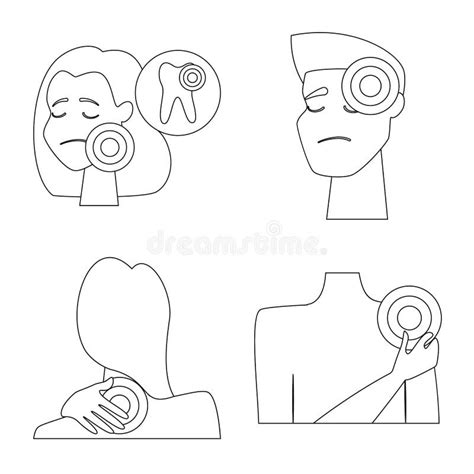 Vector Design Of Bone And Inflammation Logo Set Of Bone And Wound