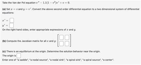 solved fast take the van der pol equation