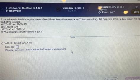 Solved Ⓒ M Homework Section 6 1 6 3 Homework Question 13