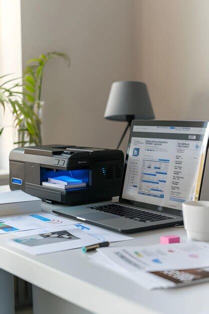 A Printer With A Graph On It And A Laptop On It Premium Ai Generated