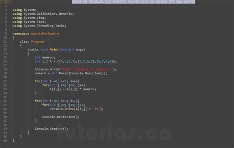 Arrays VisualStudio C Matriz Por Numero Tutorias Co