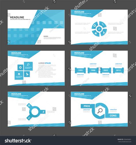Blue Abstract Presentation Template Infographic Elements Stock Vector Royalty Free 350456681