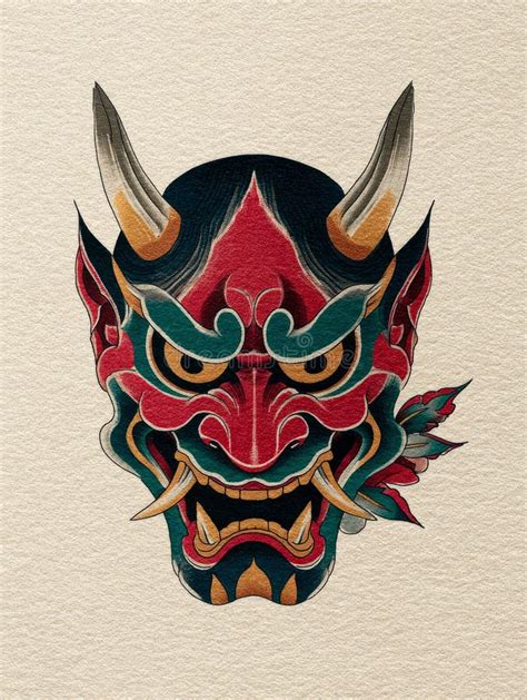 Visage Of The Hannya Stock Illustration Illustration Of Detailed