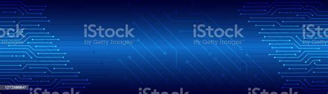 하이테크 회로 기판 설계 혁신 개념 추상적 미래 지향적 인 넓은 통신 벡터 일러스트레이션 파란색 배경에 공상 과학 기술 0명에