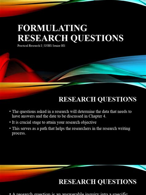 Formulating Research Questions Pdf