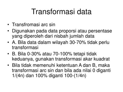 Ppt Pengujian Asumsi Dalam Anova Dan Transformasi Data Powerpoint