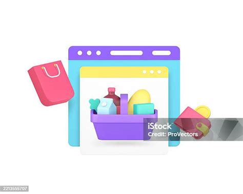 식료품 온라인 쇼핑 상점 인터넷 구매 3d 아이콘 사실적인 벡터 일러스트 레이 션 구매에 대한 스톡 벡터 아트 및 기타 이미지 구매 누름 버튼 디자인 Istock