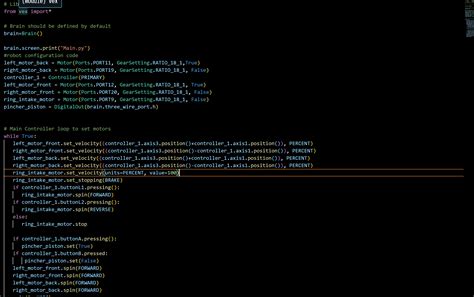 Python Code Issues In VS Code Programming Support VEX Forum