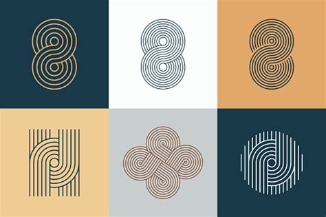 기하학적 스트라이프 패턴 디자인 라인 아트 형상 벡터 선형 클립아트 편집 가능한 스트로크 무한에 대한 스톡 벡터 아트 및 기타 이미지 Istock