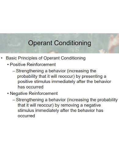 Operant Conditioning Examples Format How To Apply Pdf