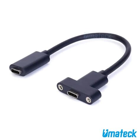 Usb 3 0 Male To Type C Female Panel Mount Cable With Thread 4 40 Or M3 Screw Nut Locking
