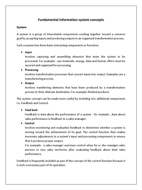 Fundamental Information System Concepts Pdf Information System Retail