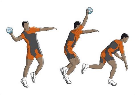 Prints Of Three Stages Of Handballer Performing Overhead Pass Team Handball Handball Poster
