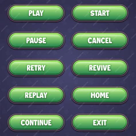 Premium Vector Set Of Game Green Button With Editable Text Effect Gui Design To Build Games