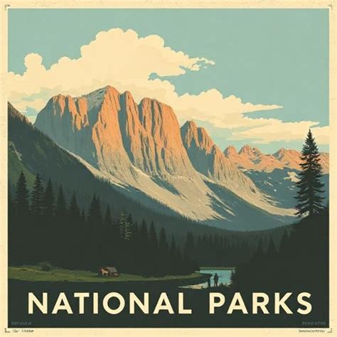 National Parks Vintage Poster Retro Travel Print Scenic Nature Wall