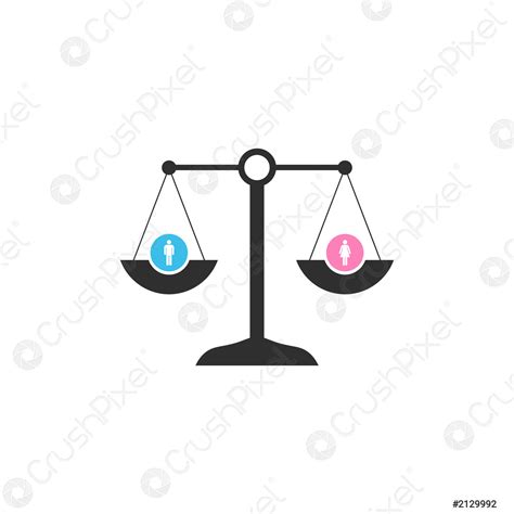 Scale In Equilibrium With Male And Female Icons Showing An Stock Vector Crushpixel