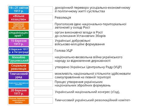 Розгортання Української революції в березні—травні 1917 р Match Up