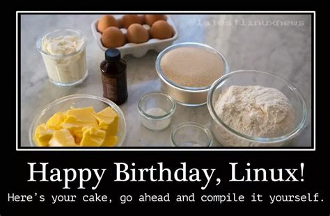 Happy 28th Birthday Linux Heres Your Cake 🎂