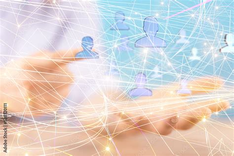 Global Network Blockchain 3d Illustration Neural Networks And