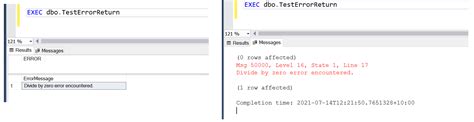 Azure Synapse Dedicated Sql Pool Return Error From Stored Procedure