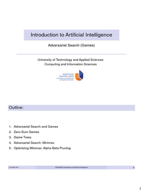 lecture 4 adversarial search pdf artificial intelligence
