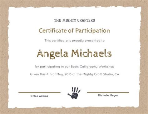 Certificate Of Participation In Workshop Template Ccalcalanorte Com