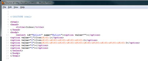 Preserving Whitespace In Dropdownlist Items With C Mvc 3 Notes To Myself