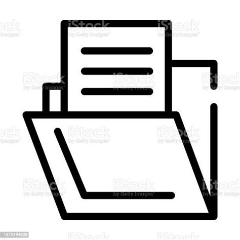 문서 씬 선 아이콘이 있는 폴더를 엽니다 교육 적 개념 격리 윤곽선 기호에서 선형 아이콘을 엽니 다 웹 디자인 및 앱에 대한 벡터 그림 기호 요소입니다 0명에 대한 스톡