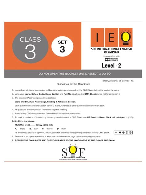 Ieo Class3 Set3 Level2 Pdf