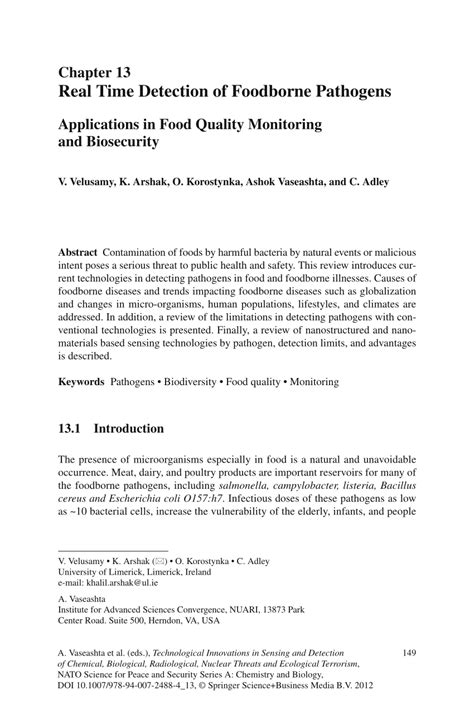 Pdf Real Time Detection Of Foodborne Pathogens