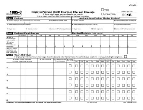 Irs Form 1095 C 2018 Fill Out Sign Online And Download Fillable