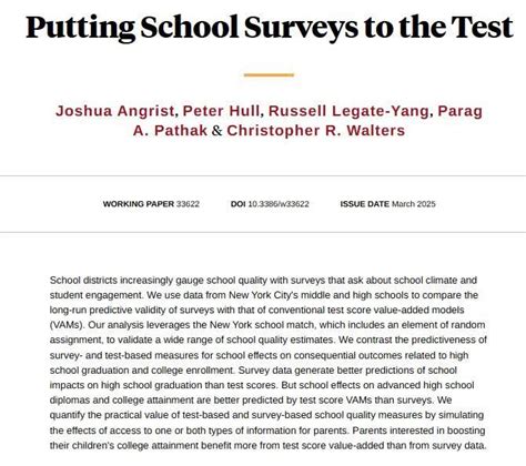 Comparing The Long Run Predictive Validity Of Surveys Gauging School