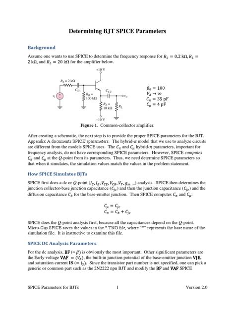 Spice Bjt Pdf Bipolar Junction Transistor Spice