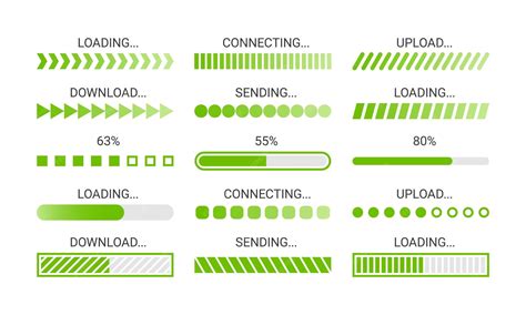 Premium Vector Loading Bar Green Download Progress Loader Buffer