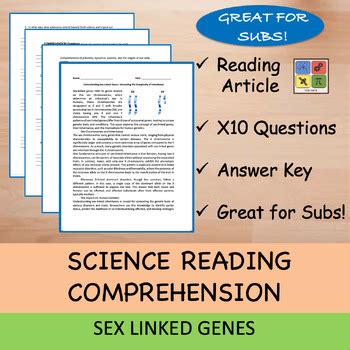 Sex Linked Genes Reading Passage And X Questions EDITABLE