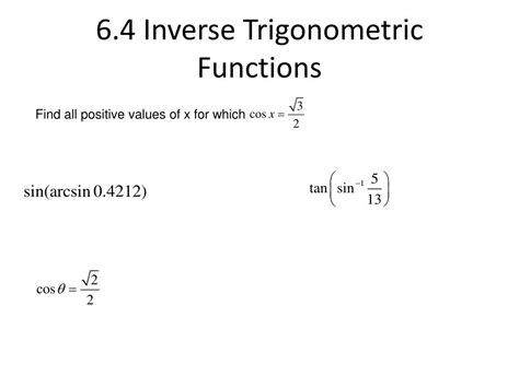 Ppt Chapter 6 Graphs And Inverses Of The Trigonometric Functions Powerpoint Presentation
