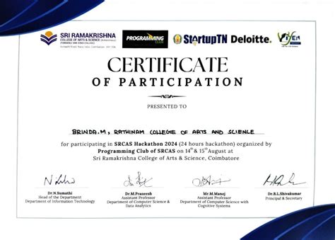 Hackathon Srcas Innovation Learningjourney Futureready Brinda M