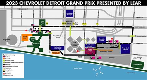 Detroit Gpcircuit Map Motosports Travel