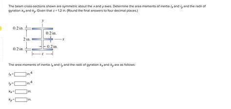 [solved] The Beam Cross Sections Shown Are Symmetric About