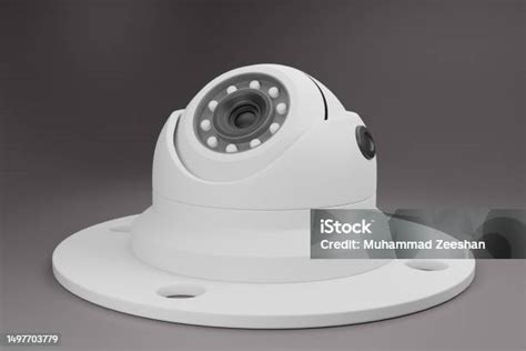 3d 렌더링 일러스트레이션 비디오 녹화 도난 방지 시스템 설치는 어두운 회색 배경으로 제품을 표시하거나 몽타주하는 데 사용할 수 있습니다 감시에 대한 스톡 사진 및 기타